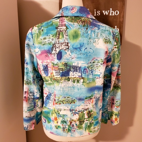 Coldwater Creek | Jackets & Coats | Funky Paris Print Linen Blend ...
